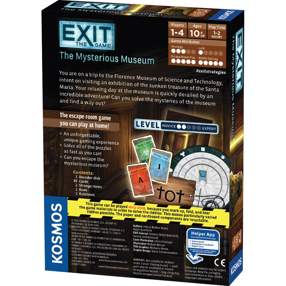 EXIT: The Mysterious Museum | At-Home Escape Room Game, Intermediate ...